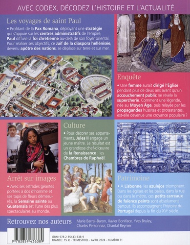 Codex N° 31, avril 2024. Les voyages de Paul - Chantal Reynier - Livres ...