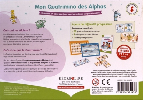 Mon Quatrimino des Alphas - Un domino à 4... de Olivier Dubois du Nilac - Grand Format - Livre ...