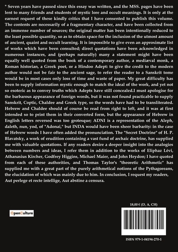 Ésotérisme et Paranormal . Numbers, Their... de Westcott william Wynn ...