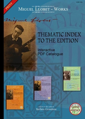 Thematic Index to the Llobet Edition - guitar. de Michael Macmeeken ...