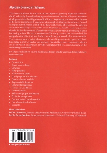 Algebraic Geometry - Volume 1, Schemes with... de Ulrich Görtz - Grand ...