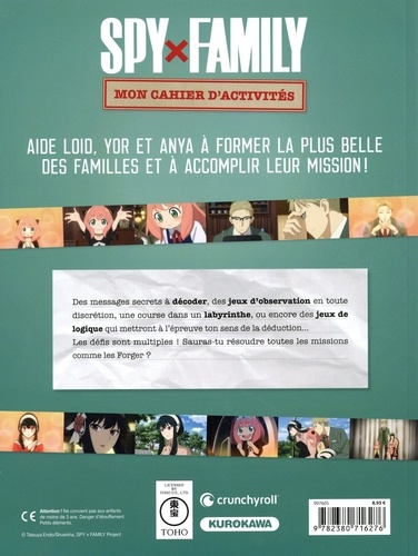 Mon cahier d'activités Spy X Family de Valérie Cluzel - Album - Livre ...