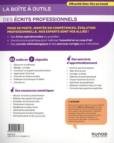 La boîte à outils des écrits professionnels -... de Valérie Le Broussois - Grand Format - Livre ...