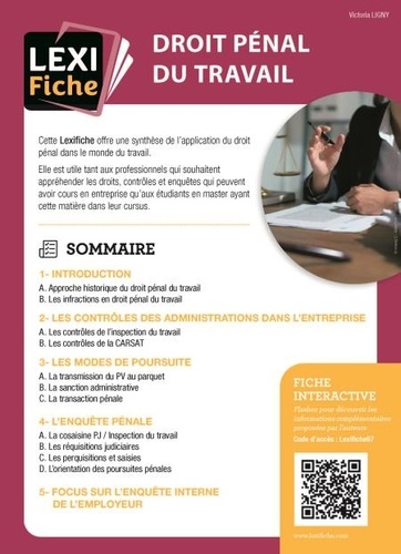 Droit pénal du travail de Victoria Ligny - PDF - Ebooks - Decitre