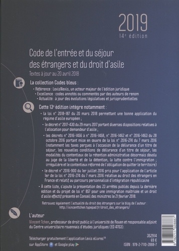 Code de l'entrée et du séjour des étrangers et... - Vincent Tchen ...