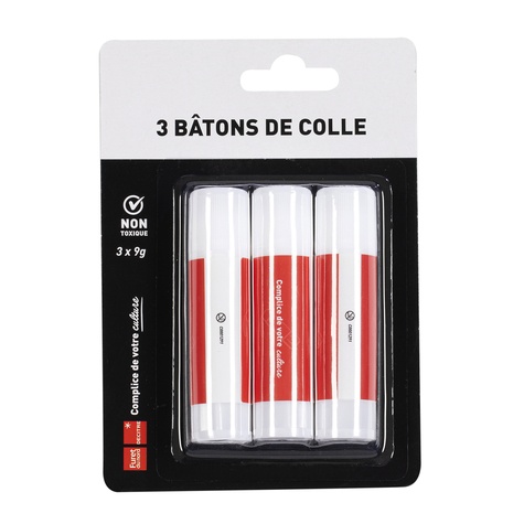 3 bâtons de colle blanche (3 x 9g), VIQUEL - Papeterie - Furet du Nord