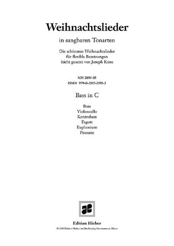 Weihnachtslieder - in sangbaren Tonarten leicht... de Joseph Kanz ...