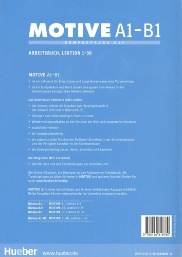 Motive A1-B1 - Arbeitsbuch, Lektion 1-30 Deutsch... de Wilfried Krenn - Grand Format - Livre ...